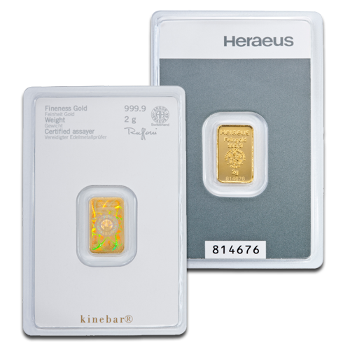 2g Gold Bar Heraeus Kinebar® | CelticGold.eu
